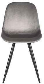 LABEL51 Sametová jídelní židle CAPRI šedá Color: Grey FF-45.031