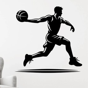 Živá Zeď Samolepka na zeď Basketbal Barva: černá