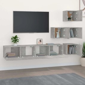 Nástěnná TV skříňka betonově šedá kompozitní dřevo 3114577