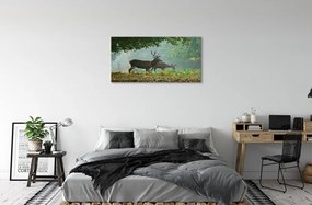 Obrazy na plátně Jelena na podzim les 140x70 cm