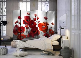 Paraván Poppies in the Moonlight Dekorhome 135x172 cm (3-dílný)