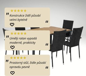 Vikio Zahradní ratanový set 150x90 pro 6 osob DT276-P přírodní