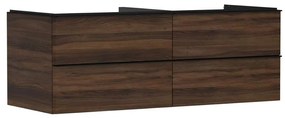 Hansgrohe Xelu Q - Umyvadlová skříňka, 50x136x55 cm, 4 zásuvky, tmavý ořech/matná černá 54089670
