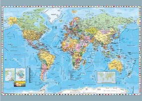 DINO Puzzle 1000 dílků Politická mapa světa 66x47cm skládačka v krabici dn532489