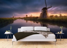 Fototapeta na míru Větrné Mlýny Kinderdijk-Elshout | Vliesová fototapeta na zed' | DFTNXXL3022