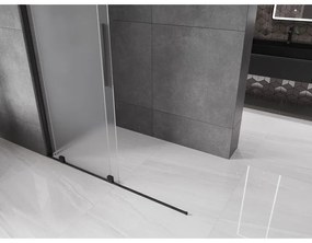 Mexen Velar, sprchová zástěna s posuvnými dveřmi Walk-in 160 x 200 cm, 8mm sklo námraza, černá matná, 871-160-000-33-70