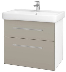 Dřevojas Koupelnová skříň Q MAX SZZ2 70 Varianta: N01 Bílá lesk / Úchytka T02 / M05 Béžová mat