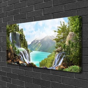 Obraz na plátně Záliv Vodopád Hory 140x70 cm