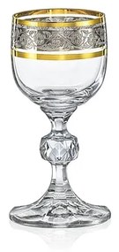 Crystalex - Bohemia Crystal Sklenice na destiláty a likéry Claudia 50 ml s dekorem Exclusive platinum, 6 ks