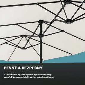 Dvojitý slunečník MIAMI, 460 × 270 cm, béžová Kingsleeve