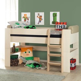 Béžová vyvýšená dětská postel bez roštu 90x200 cm Loft – Roba