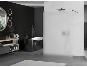 Mexen Kioto, sprchová zástěna Walk-In 120 x 200 cm, 8mm sklo námraza, grafitový profil, 800-120-002-66-30