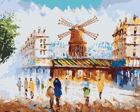 zuty zuty - malování podle čísel - moulin rouge v paříži, 40x50 cm, plátno