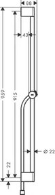 Hansgrohe Unica - Sprchová tyč 96 cm | se sprchovou hadicí | matná čer