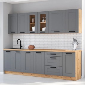 LUNA du | horní skříňka 30 G-108 1F s policemi | 30 cm | EXTRA VYSOKÁ | UNI dvířka | artisan/šedá