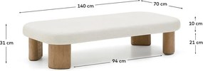 Zahradní konferenční stolek s betonovou deskou 70x140 cm Labra – Kave Home