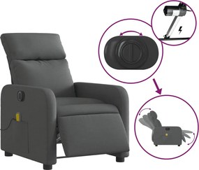 Elektrické masážní polohovací křeslo tmavě šedé textil 3206691