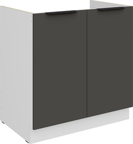 Kuchyňská linka ARIA po | 270x230 cm | UNI dvířka | bílá/šedá grafit
