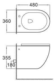 Závěsný set GEBERIT Duofix Basic+ WC LENA Rimless 48 x 36 cm + pomalu padající deska Slim, bílá, 3322XX00+39010100