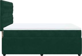 Box spring postel s matrací tmavě zelená 140x200 cm samet 3292367