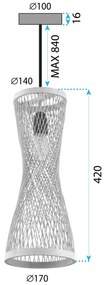 Toolight Natural, závěsné stropní svítidlo 1xE27 APP1637-1CP, přírodní hnědá, OSW-05107