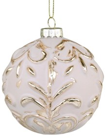 Pudrovo - zlatá skleněná vánoční koule - Ø  8cm
