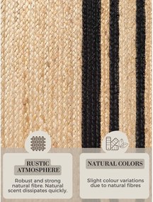 Černý/v přírodní barvě oboustranný/ručně tkaný jutový koberec 80x150 cm Looma – Hanse Home