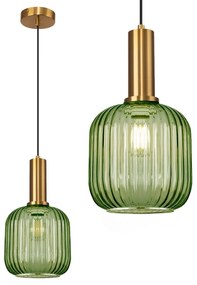 Toolight Rea, Skleněné závěsné stropní svítidlo APP462-1CP Green, OSW-00592