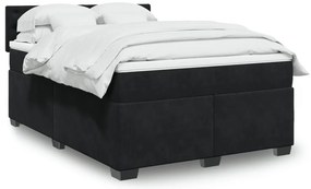 Box spring postel s matrací černá 140 x 190 cm samet 3288620