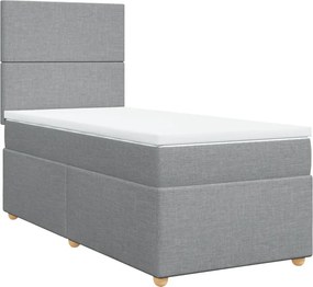 Box spring postel s matrací světle šedý 100 x 200 cm textil 3291184