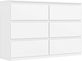 HOMCOM komoda s 3 zásuvkami, moderní bezúchytový design pro obývací pokoj, ložnici a předsíň – bílá (112 × 34 × 75 cm)