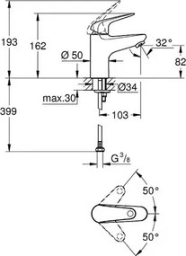 Grohe Swift - Umyvadlová baterie chrom