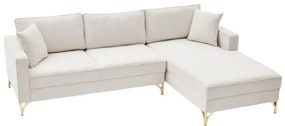 Hanah Home Rohová pohovka BERLIN krémová se zlatou pravá 258 cm