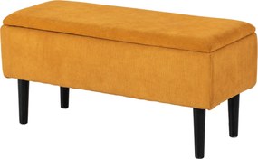 HOMCOM úložná lavička 47L s polyesterovým potahem do ložnice a předsíně, 95x38x45cm, Oranžová