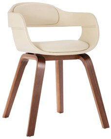 Jídelní židle bílá ohýbané dřevo a umělá kůže - Default Title