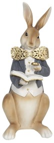 Velikonoční dekorační soška králíka s knížkou - 15*13*40 cm