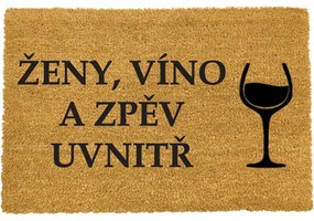Rohožka z přírodního kokosového vlákna Artsy Doormats Víno, 40 x 60 cm
