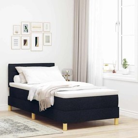 Postel s boxspringem s polštářem Černá 90 x 190 cm textil 3338806