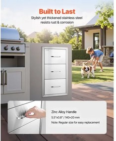 Přístupová zásuvka z nerezové oceli 3 BBQ 40 × 77 cm
