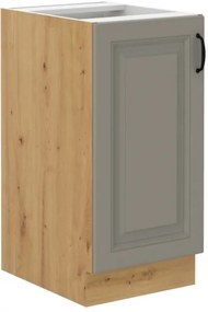 Kuchyňská skříňka Stilo 40 D 1F BB korpus dub artisan, dvířka světle šedá CLAY
