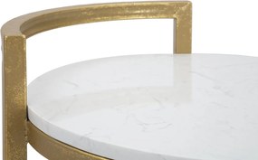 Odkládací stolek Round Marble zlatý