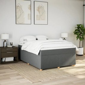 Box spring postel s matrací tmavě šedá 160x200 cm textil 3285388