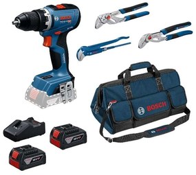 Bosch - 18V AKU vrtací šroubovák GSR 18V-65, s příslušenstvím, 2x aku 5,0 Ah Li-Ion, nabíječka 0615A5007J
