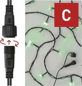 Propojovací vánoční řetěz bez zdroje EMOS Connecting D1AG01 ZY1927 100LED 10m zelená