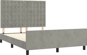 Rám postele bez matrace světle šedý 140 x 200 cm samet 3126001