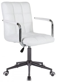 Židle na černé kolečkové podstavě VERONA - bílá