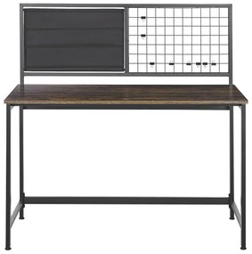 Kancelářský stůl 118 x 60 cm tmavé dřevo/černý VINCE Beliani