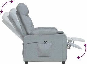 Elektrické polohovací křeslo světle šedé textil 3098815