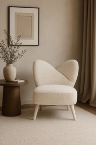 Designové křeslo Leith lounge bouclé béžové