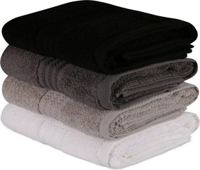 XXXLutz SADA RUČNÍKŮ, 50/90 cm, tmavě šedá, bílá, černá, šedá - Ručníky - 003808011109